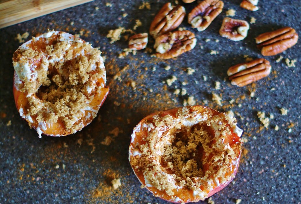 Pecan Stuffed Grilled Peaches - Southern Discourse