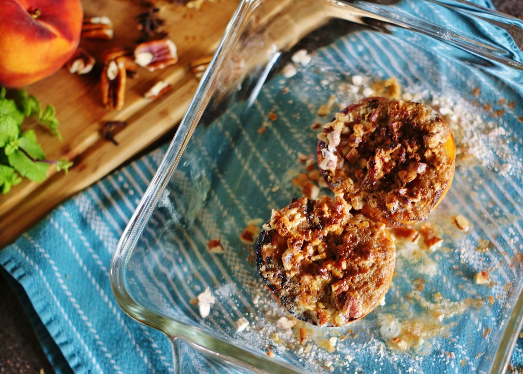 Pecan Stuffed Grilled Peaches - Southern Discourse