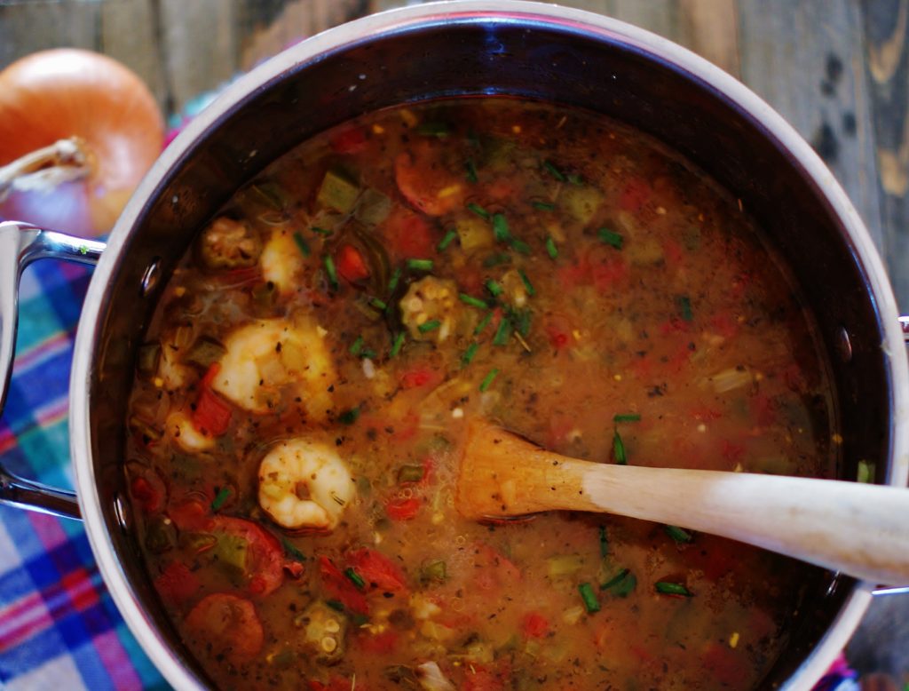 Easy Louisiana Gumbo with Green Chile Rice - Southern Discourse