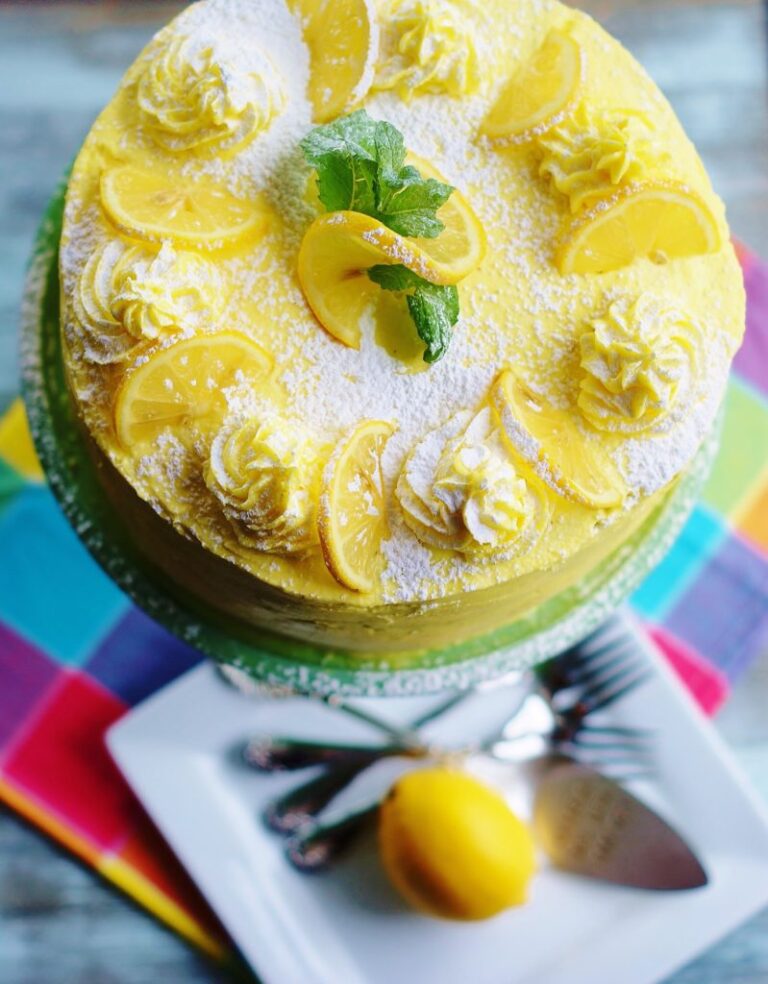 Triple Layer Lemon Cake with Lemon Curd Buttercream - Southern Discourse