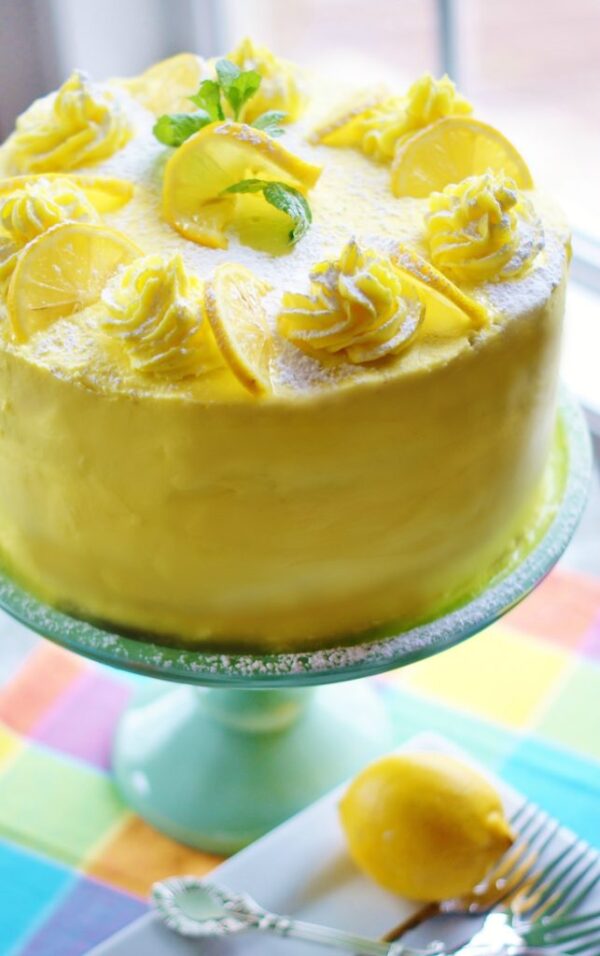 Triple Layer Lemon Cake with Lemon Curd Buttercream - Southern Discourse