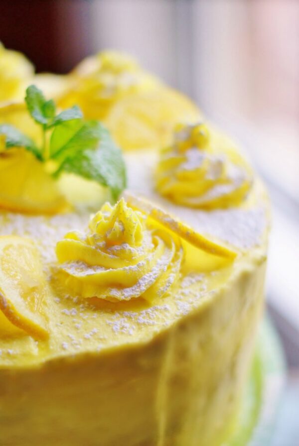 Triple Layer Lemon Cake with Lemon Curd Buttercream - Southern Discourse
