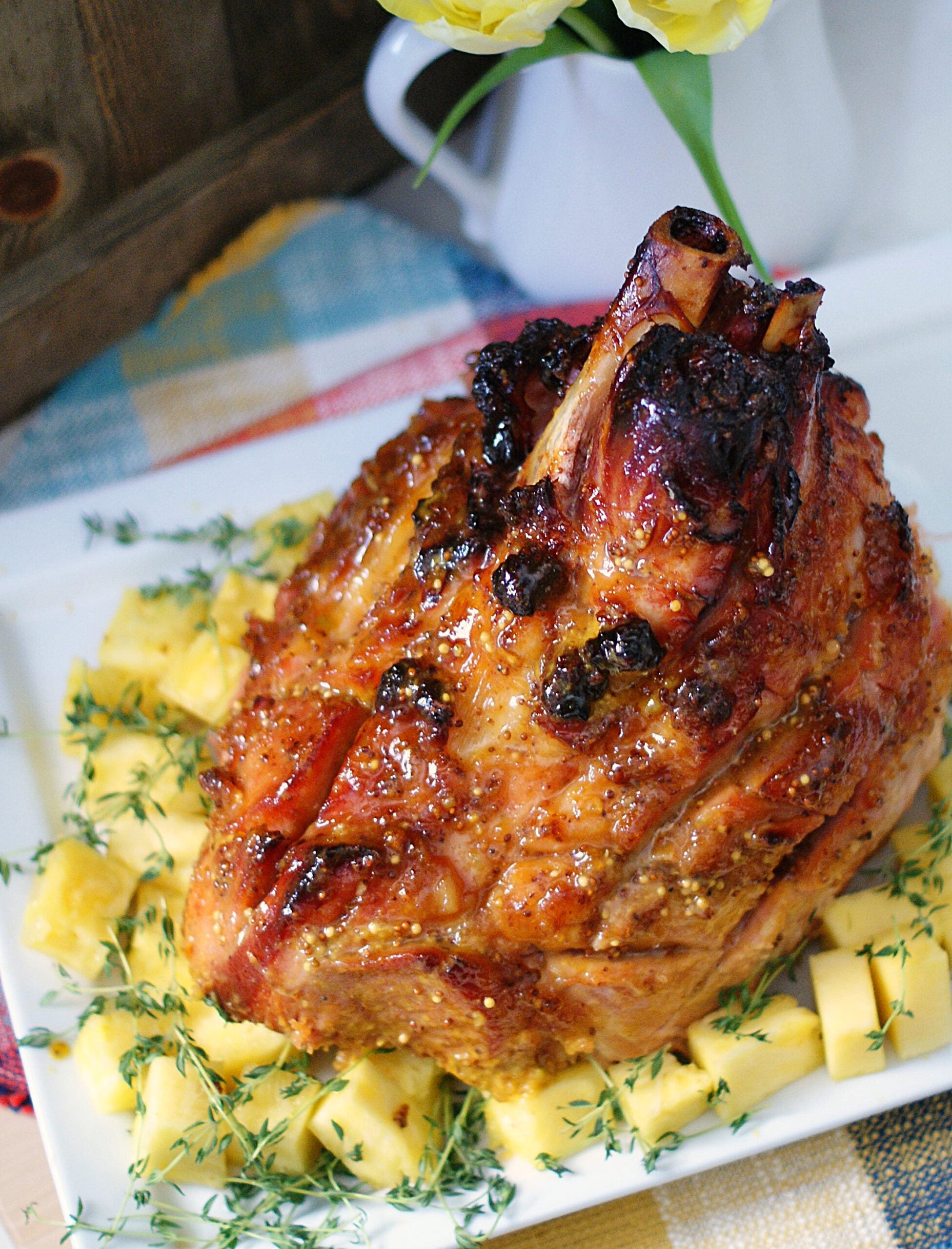 Pineapple Mustard Glazed Ham - Southern Discourse