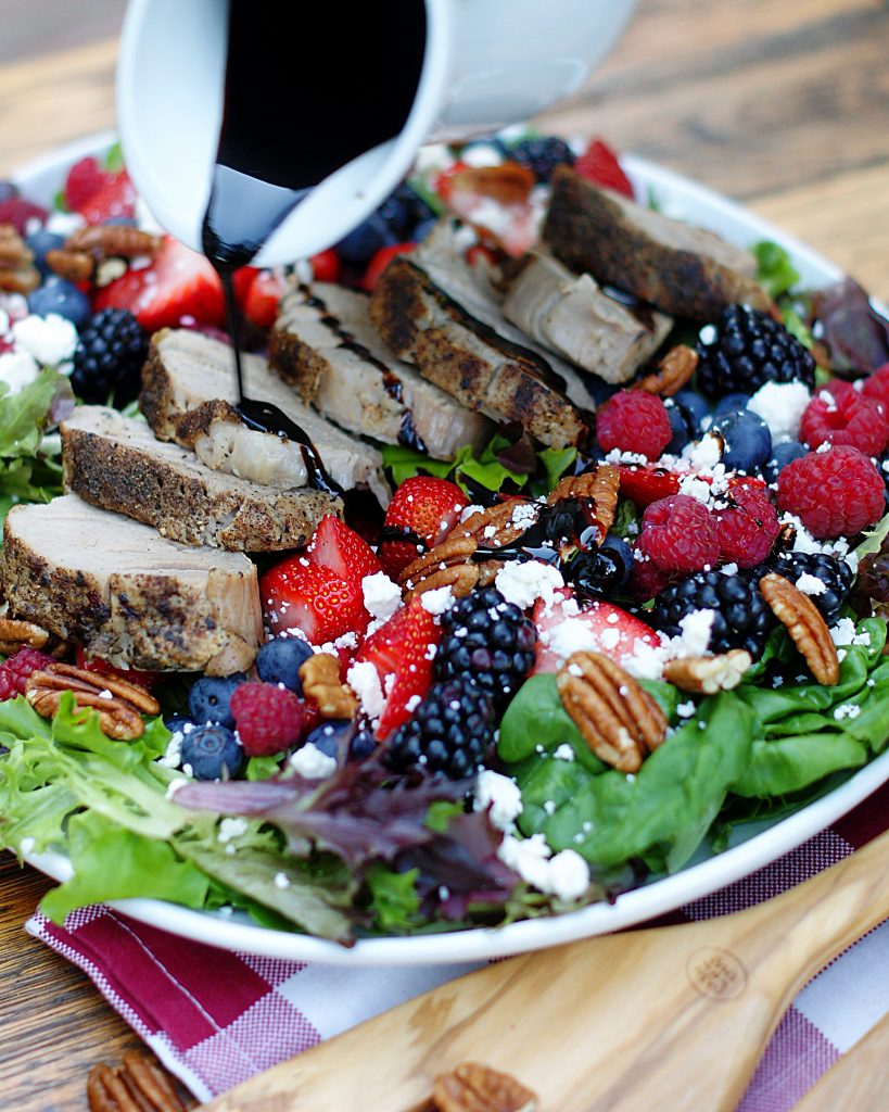Berry Salad with Cherry Balsamic Dressing - Southern Discourse