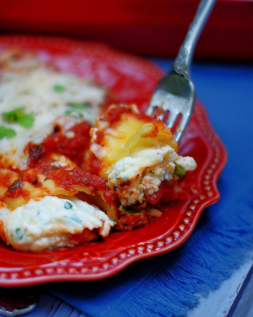 Classic 3 Cheese Baked Manicotti - Southern Discourse