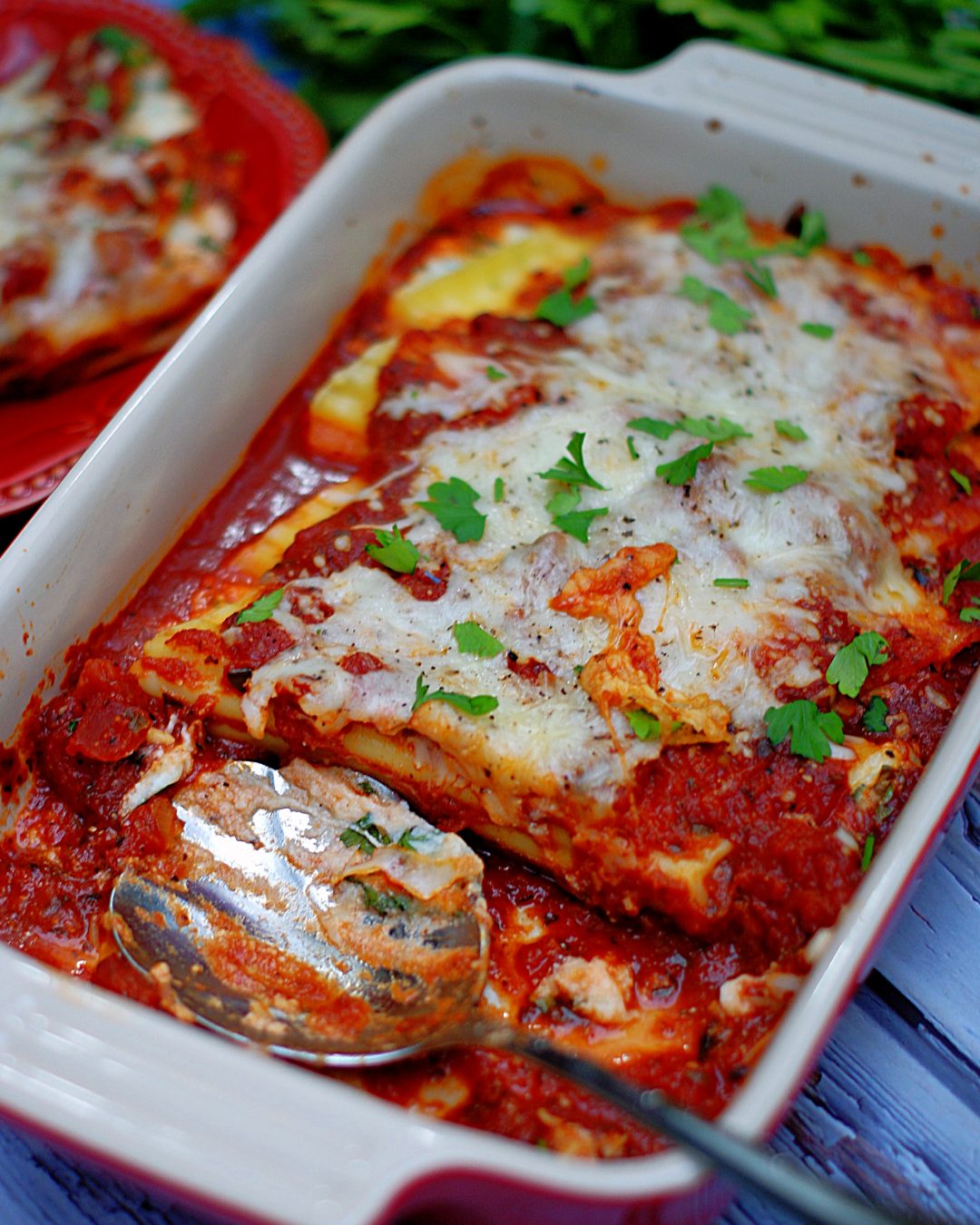 Classic 3 Cheese Baked Manicotti - Southern Discourse