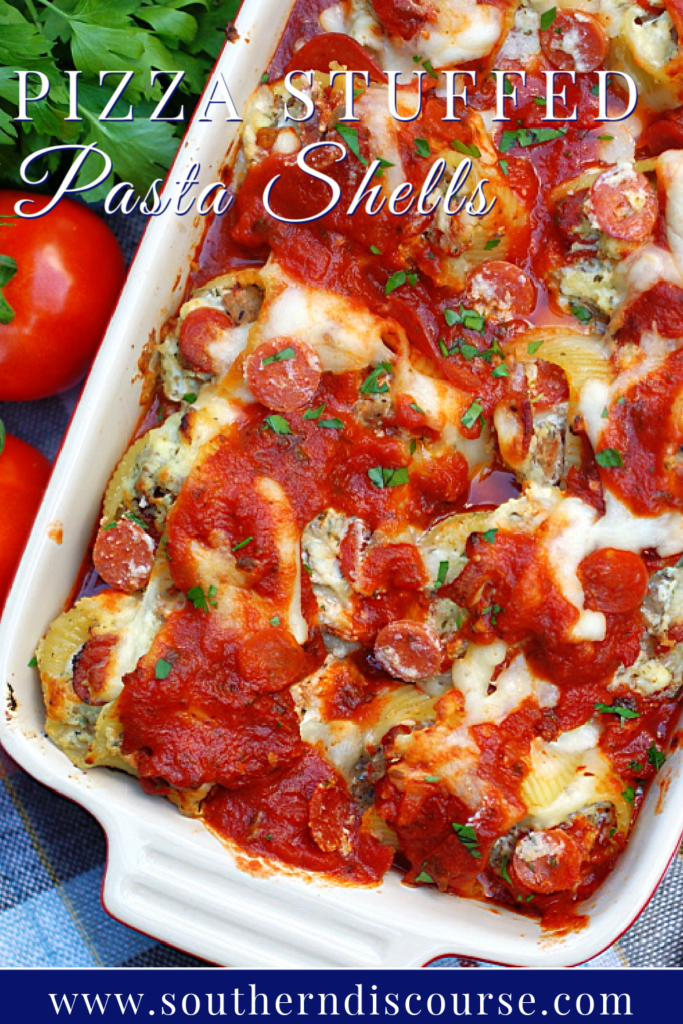 Pizza Stuffed Pasta Shells - Southern Discourse