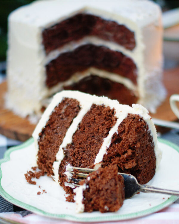 Double Chocolate Layer Cake with White Chocolate Buttercream - Southern ...