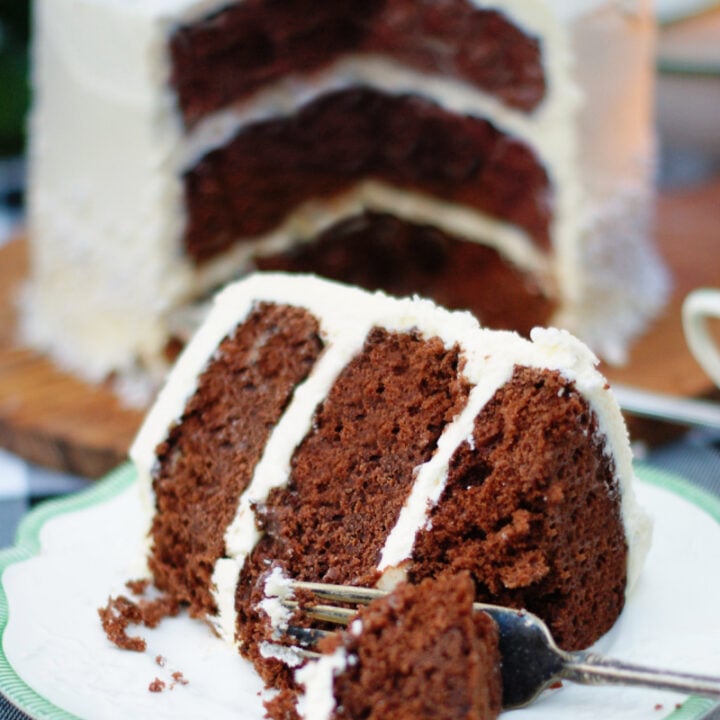 Double Chocolate Layer Cake with White Chocolate Buttercream - Southern ...
