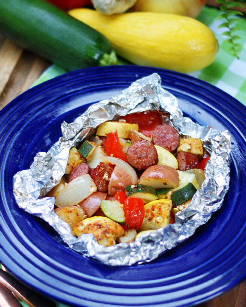 Grilled Garden Vegetable & Sausage Packets - Southern Discourse