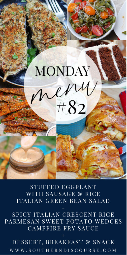 Monday Menu #82- Eggplant Boats & Crescent Rings - Southern Discourse