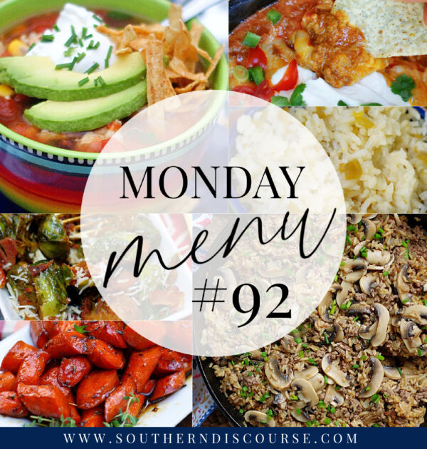 Monday Menu #92- Tortilla Soup + Beef & Mushroom Rice - Southern Discourse