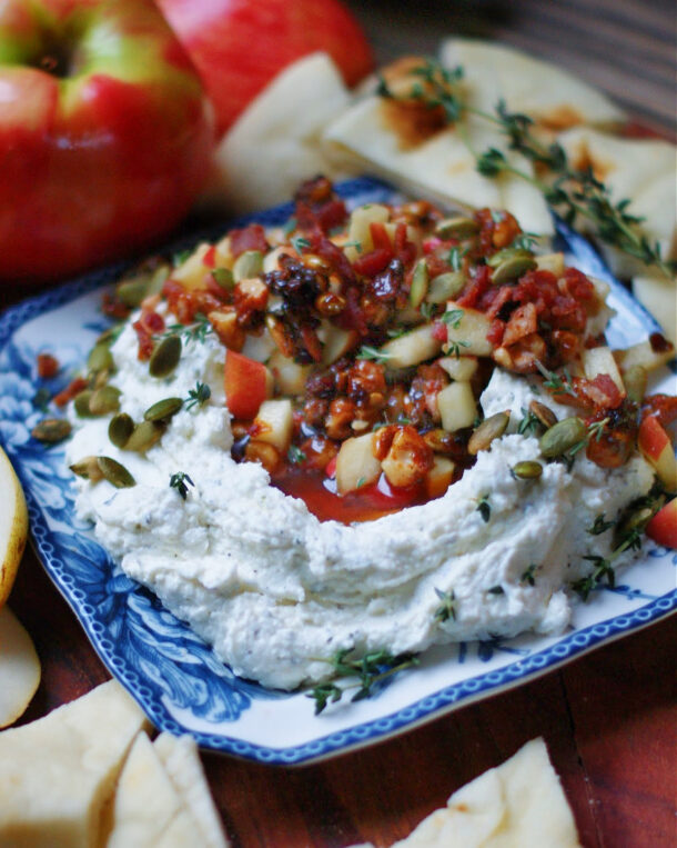 Whipped Feta Dip with Apples, Honey & Walnuts - Southern Discourse