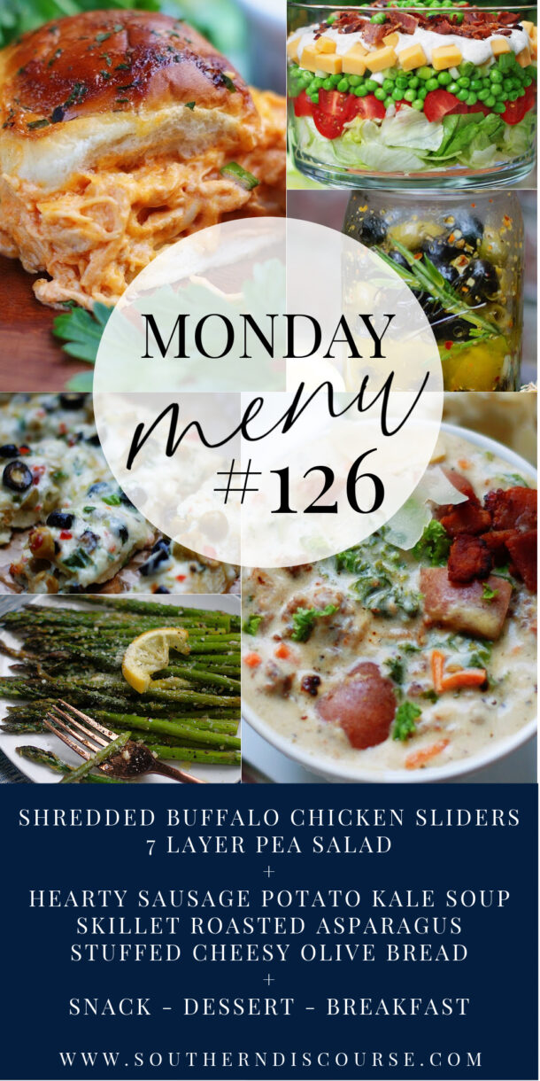 Monday Menu #126- Chicken Sliders & Zuppa Toscana - Southern Discourse
