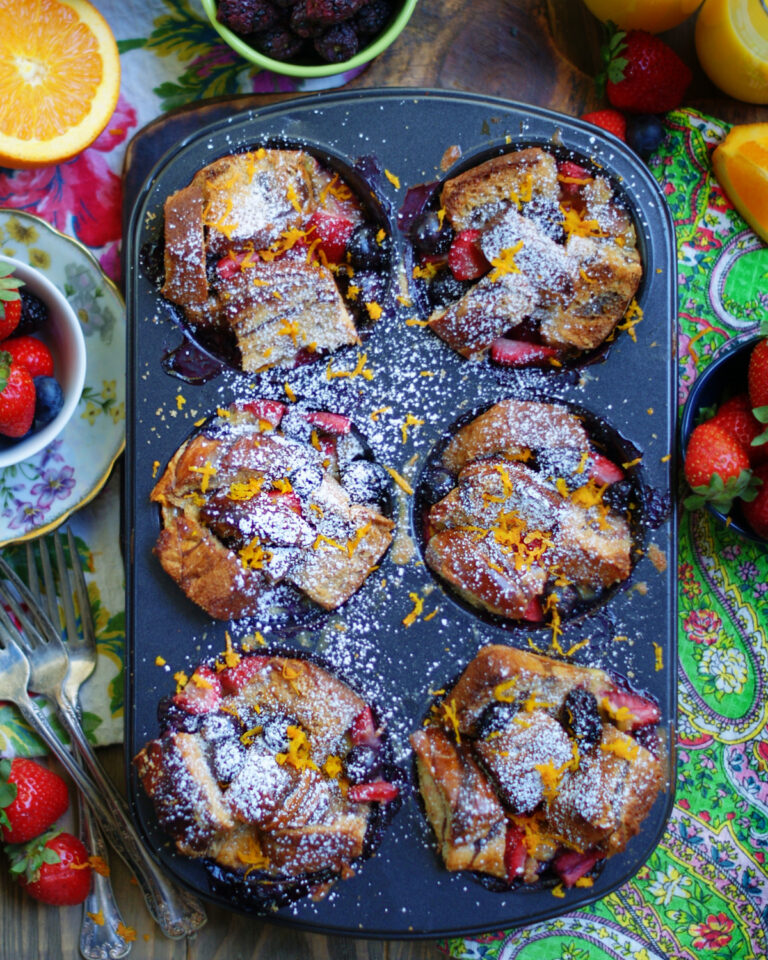 Triple Berry French Toast Muffins - Southern Discourse
