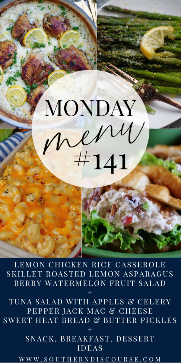 Monday Menu #141- Lemon Chicken Rice Casserole & Tuna Salad - Southern ...