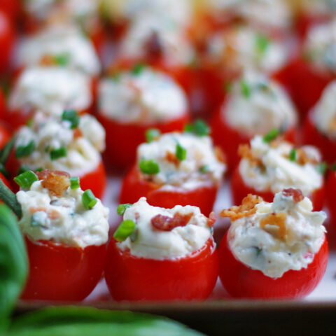 Bacon Cream Cheese Stuffed Tomatoes - Southern Discourse