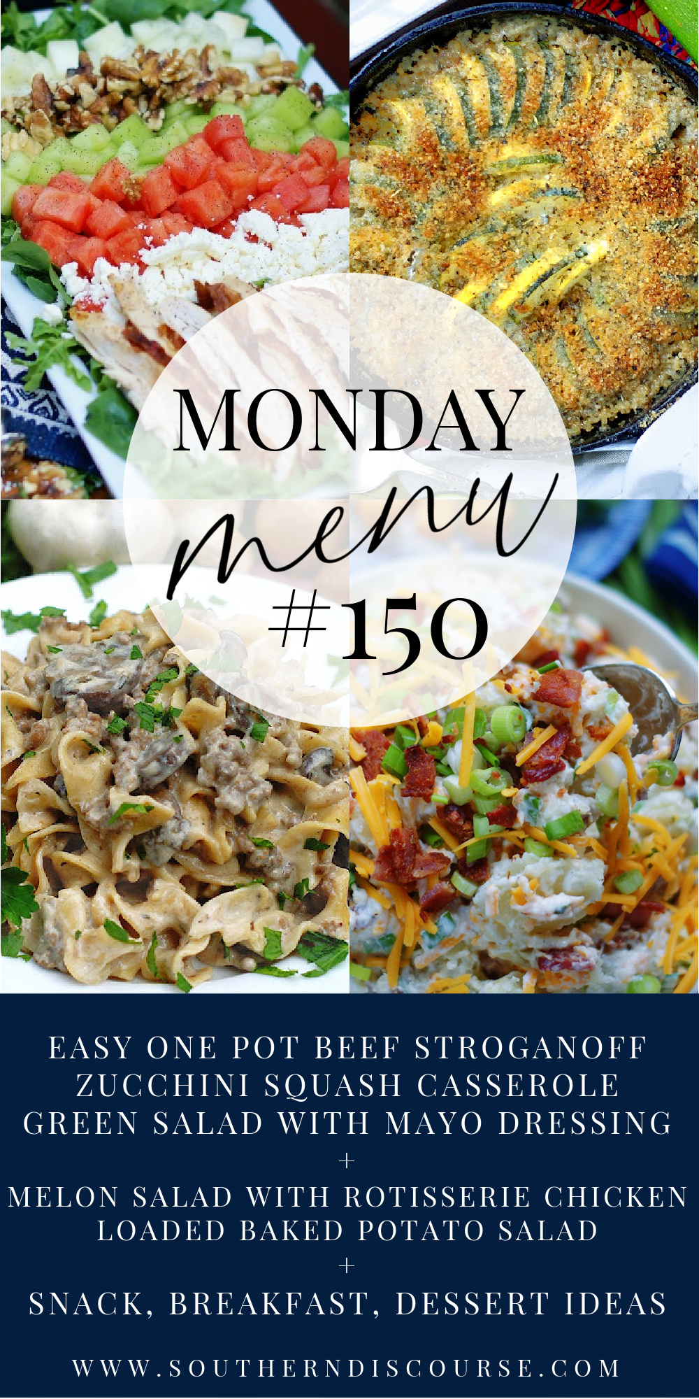 Monday Menu #150- Easy Stroganoff + Rotisserie Chicken & Melon Salad ...