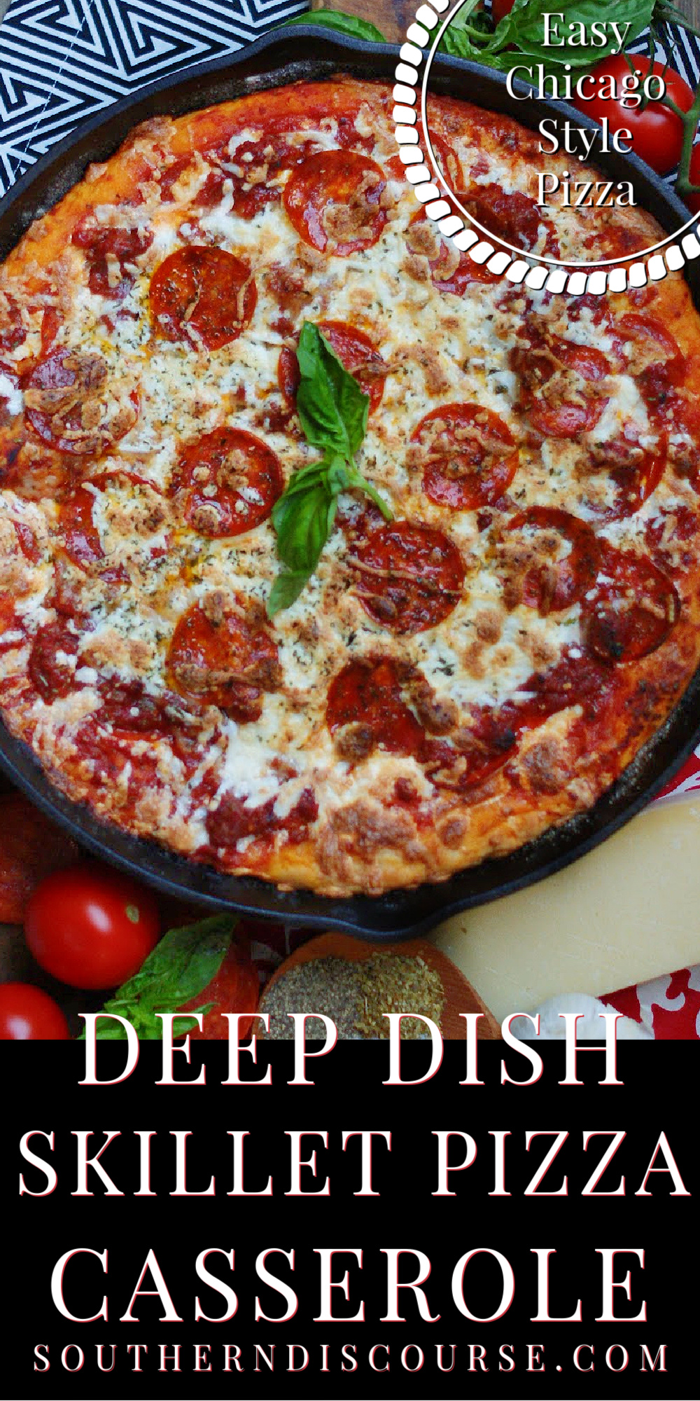 Deep Dish Skillet Pizza Casserole - Southern Discourse