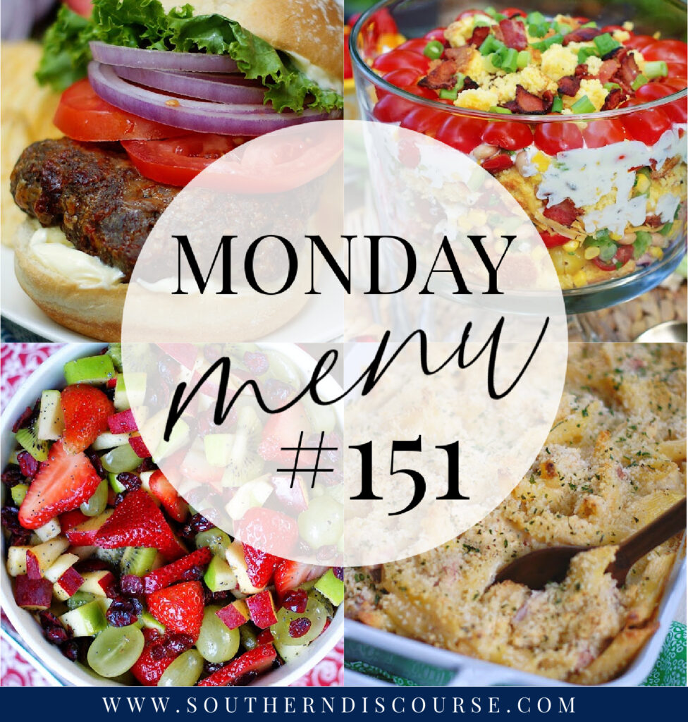 Monday Menu #151- Chicken Cordon Bleu & Burgers - Southern Discourse