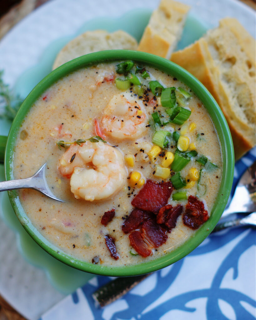 Louisiana Shrimp & Corn Chowder - Southern Discourse