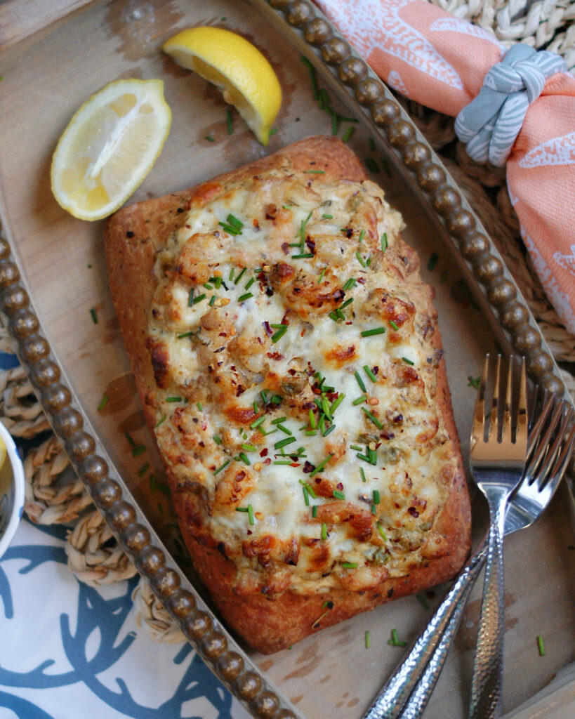 Shrimp Stuffed Garlic Bread - Southern Discourse