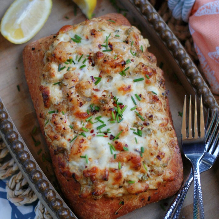 Shrimp Stuffed Garlic Bread - Southern Discourse