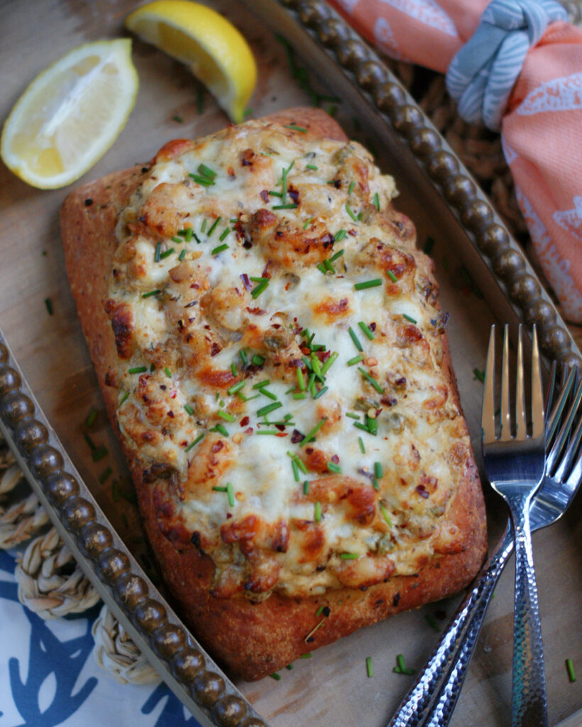 Shrimp Stuffed Garlic Bread - Southern Discourse