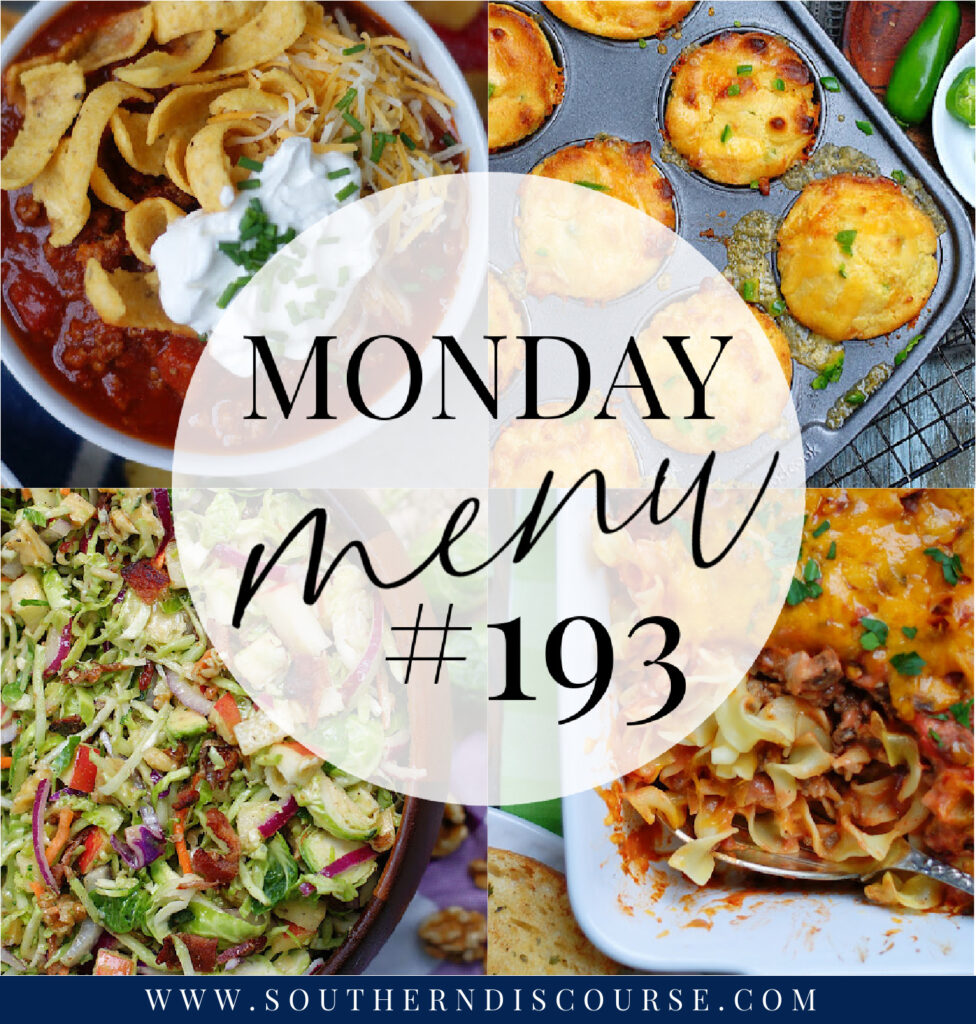 Monday Menu #193- Texas Chili + Cheesy Tomato Beef & Noodles - Southern ...